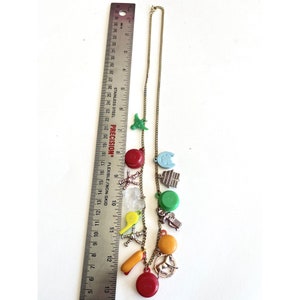 Vintage Plastic Charm Necklace - Etsy