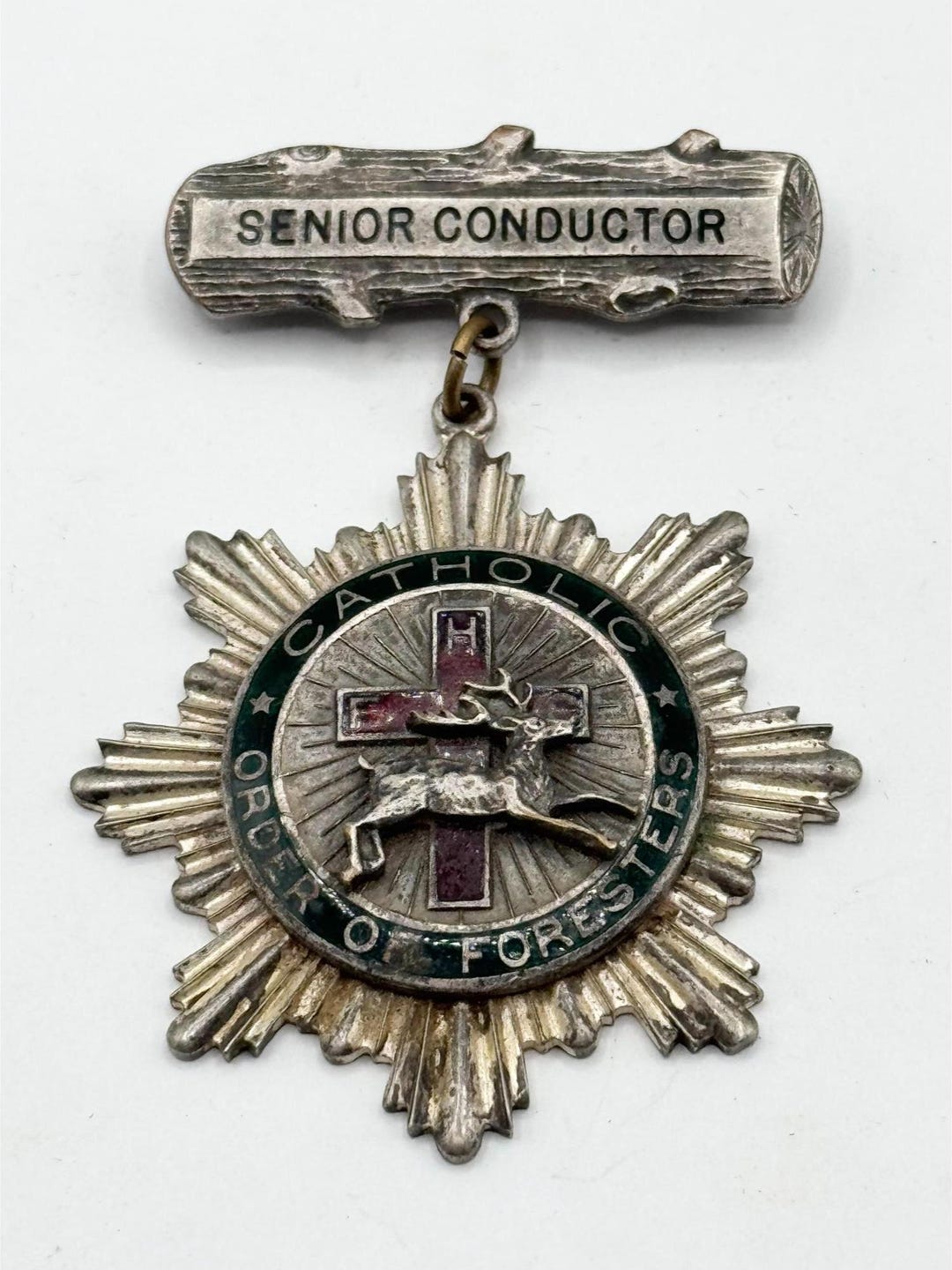 Robbins Co Attleboro Catholic Order of Foresters Enamel Medal Badge Pin ...