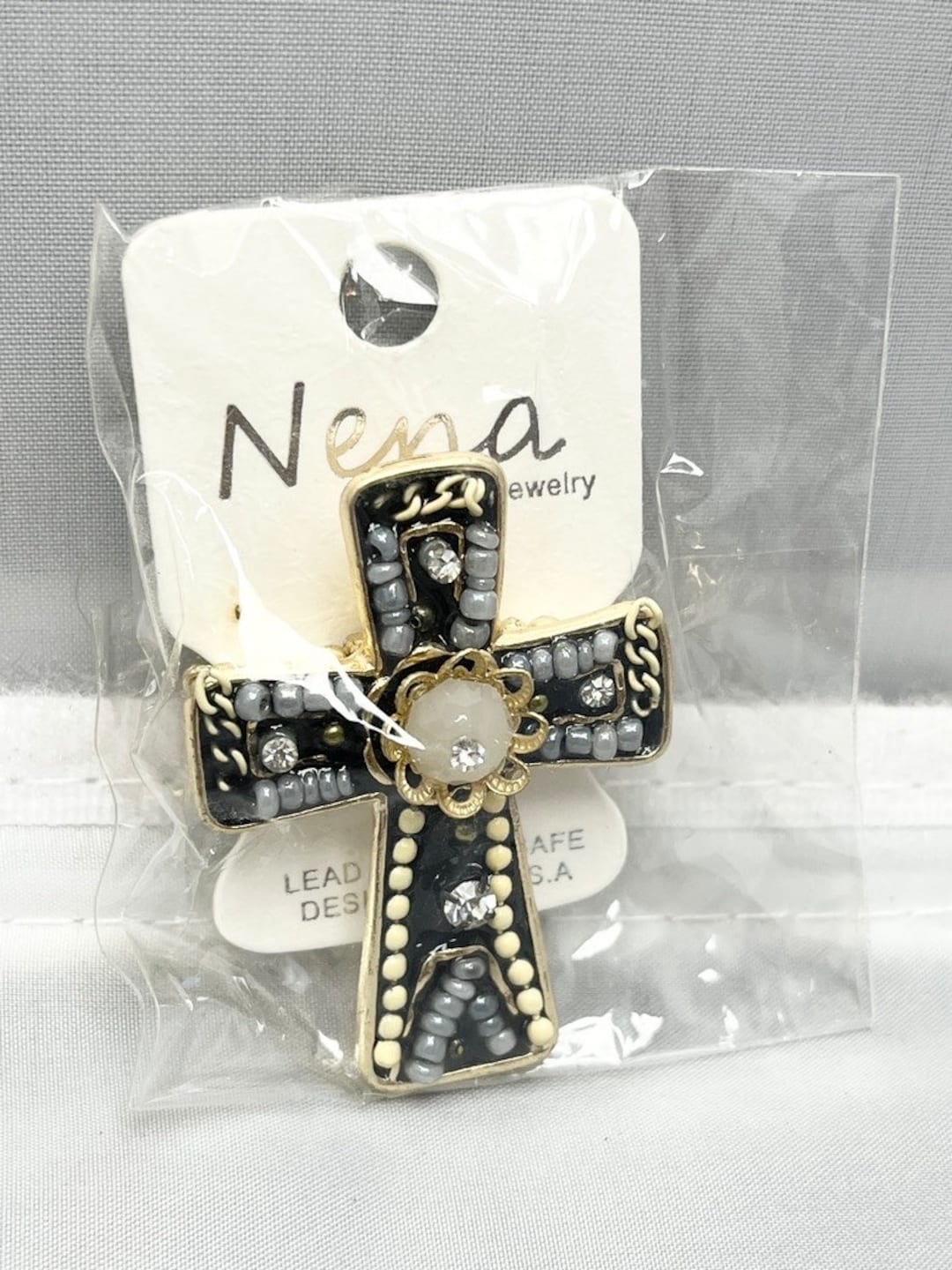 Nena Fashion Jewelry Beaded Cross Ring - Etsy