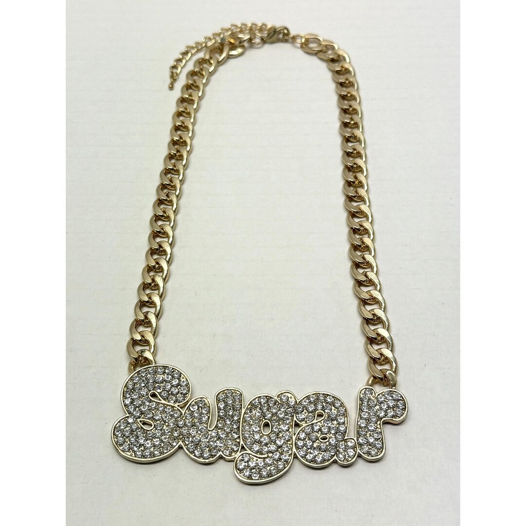 Sugar Rhinestone Gold Collar Necklace - Etsy