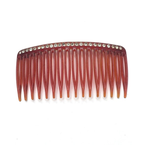 Vintage red rhinestone hair - Gem