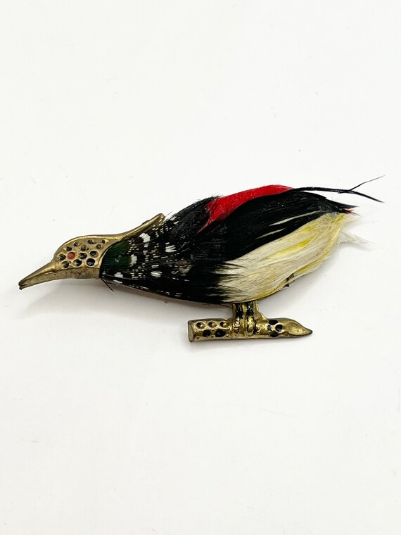 Vintage Japan Feather Bird Figural Estate Brooch Pin - Gem