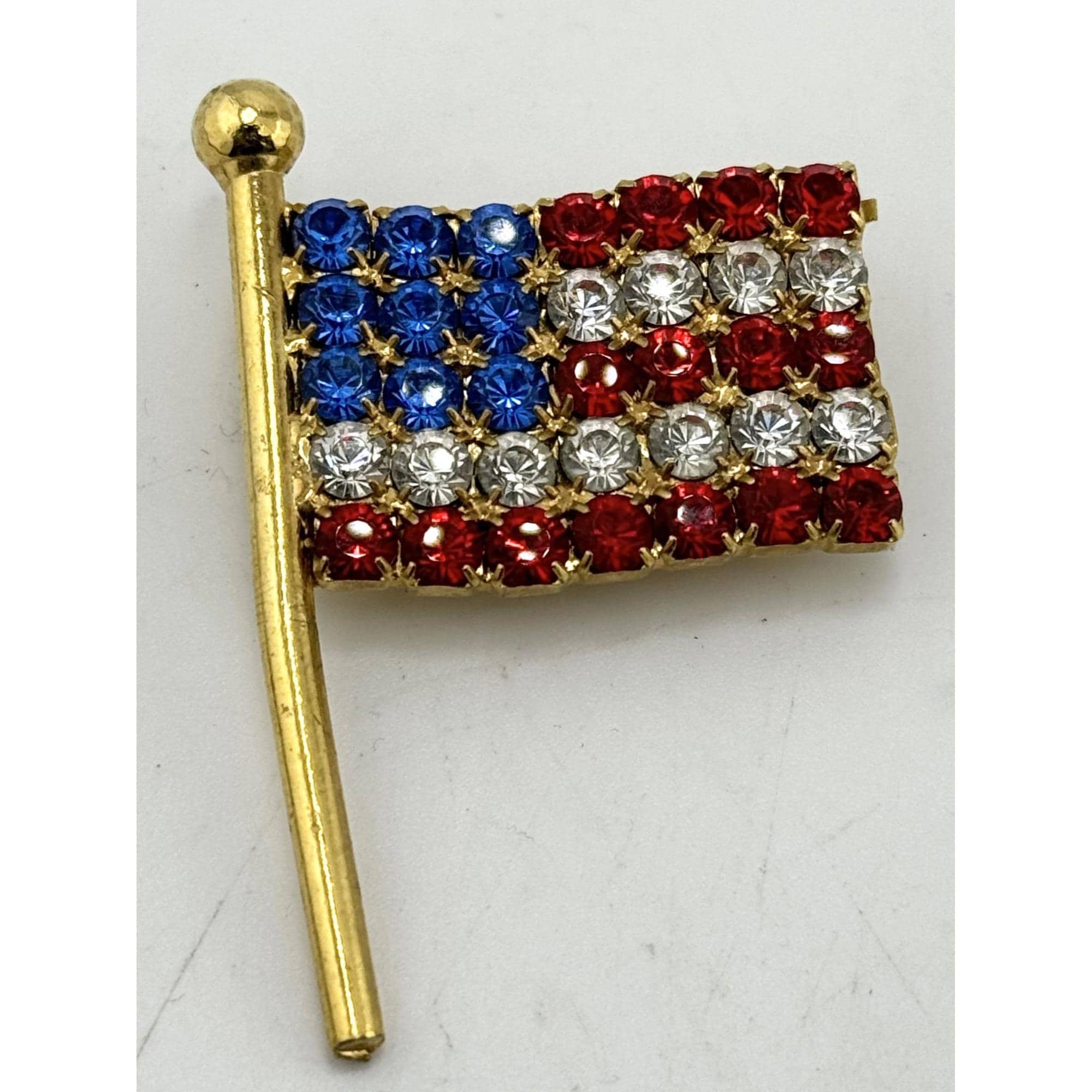 Vintage USA American Flag Pin Brooch - Etsy