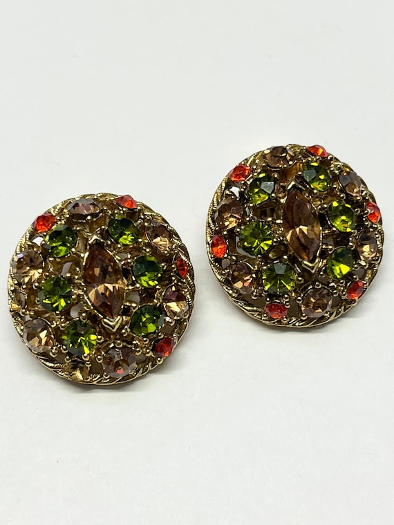 multicolor rhinestone earrings - Gem multicolor rhinestone earrings - Gem