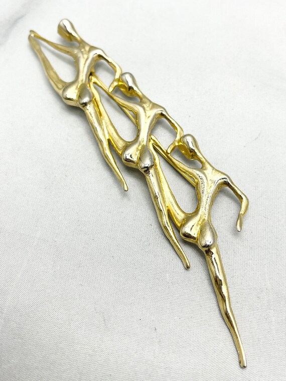 Vintage Gold Tone Dancing Gem