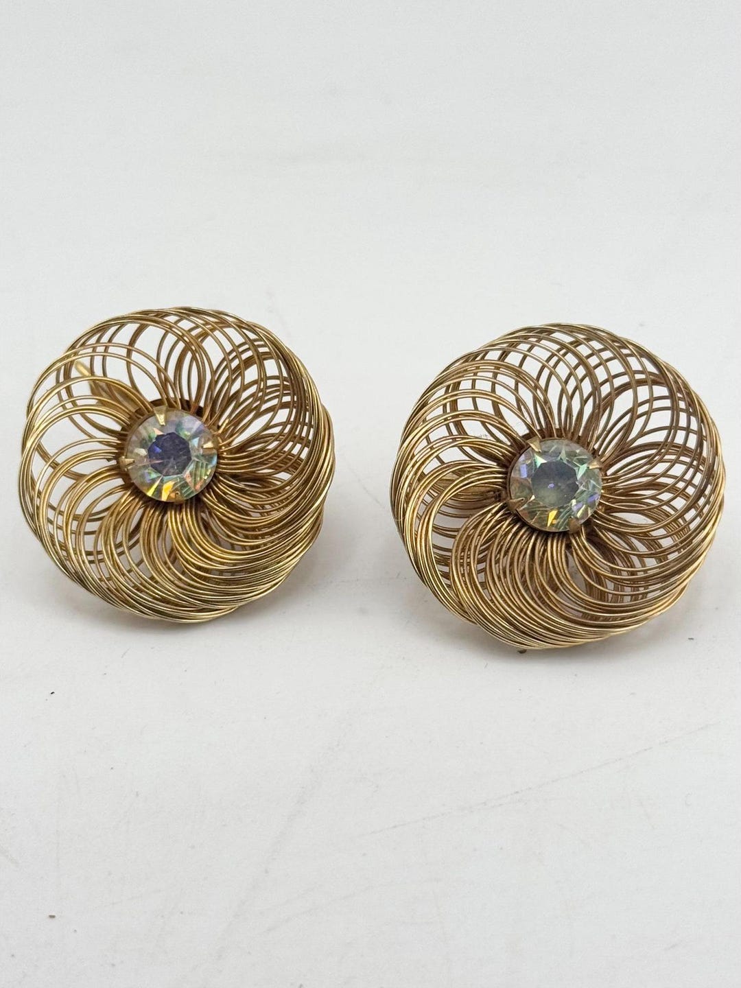 Vintage SAC Sarah Coventry Wire Flower Earrings - Etsy