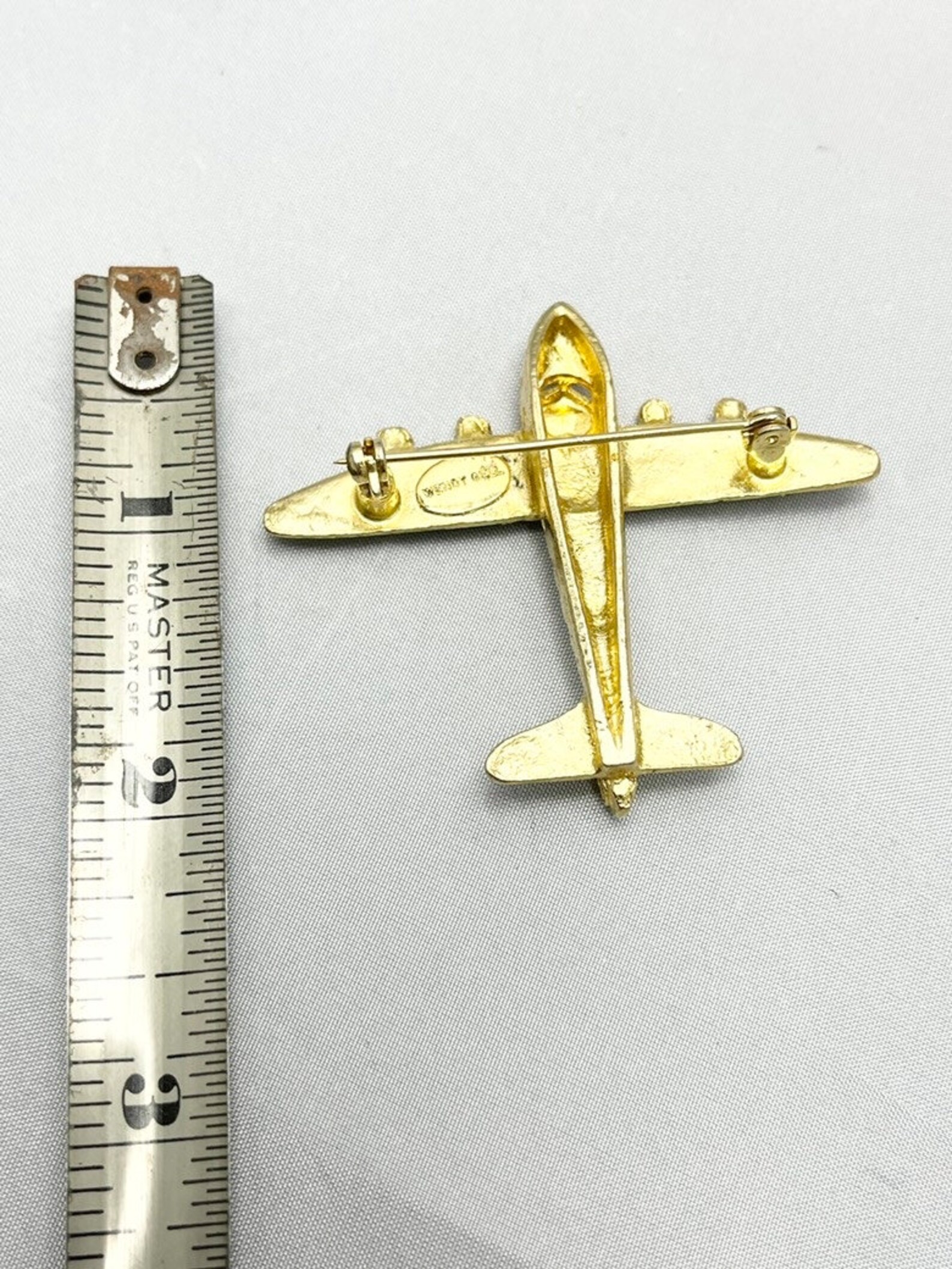Vintage Wendy Gell Rhinestone Airplane Brooch Pin - Etsy