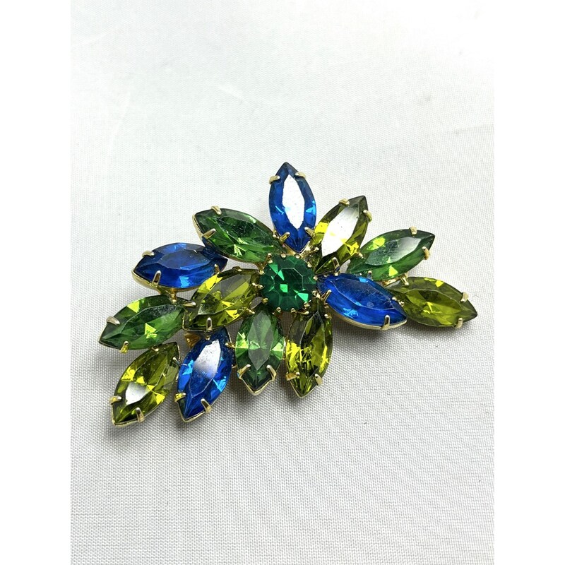 Blue Rhinestone Pin - Etsy