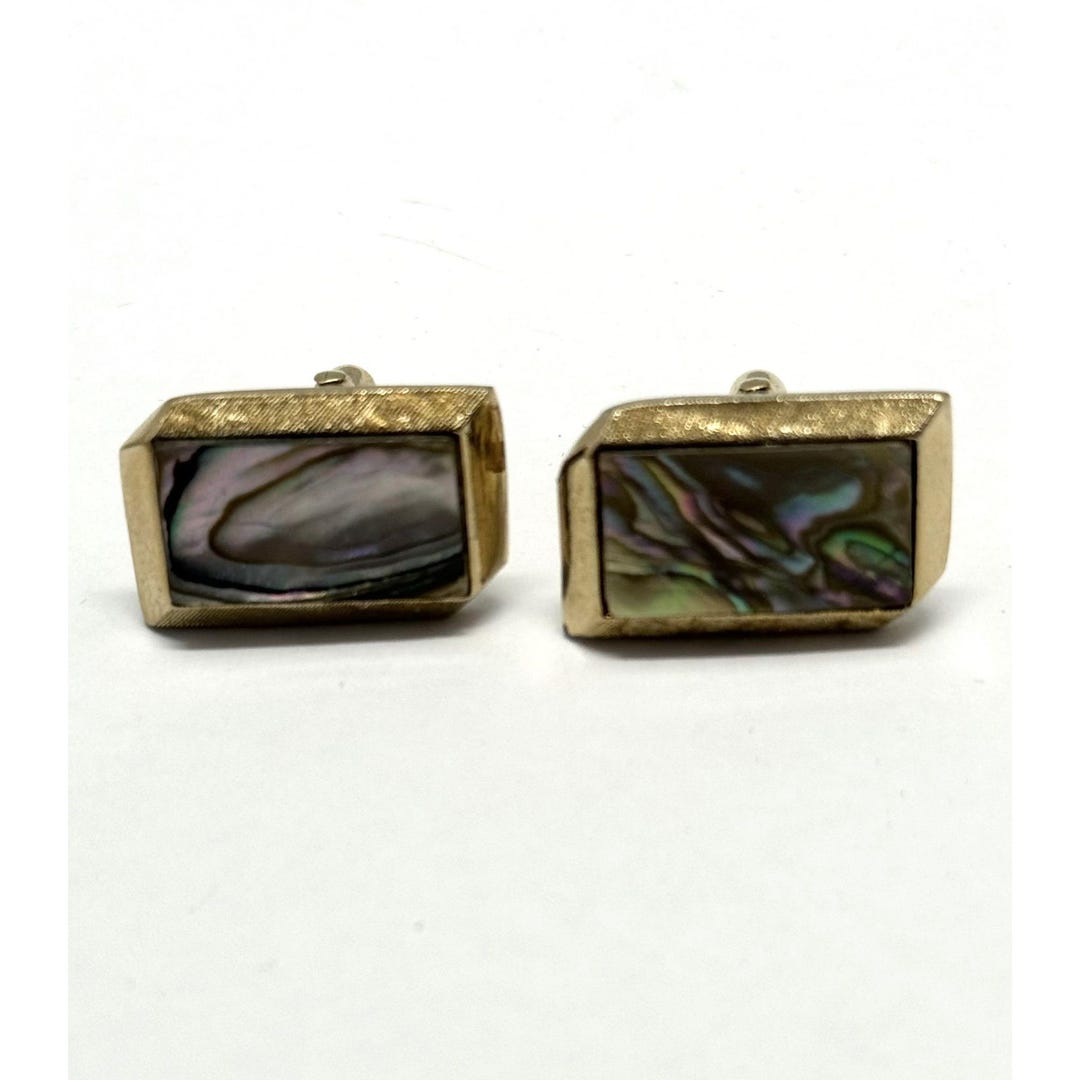 Vintage Swank Unisex Abalone Shell Cufflinks - Etsy