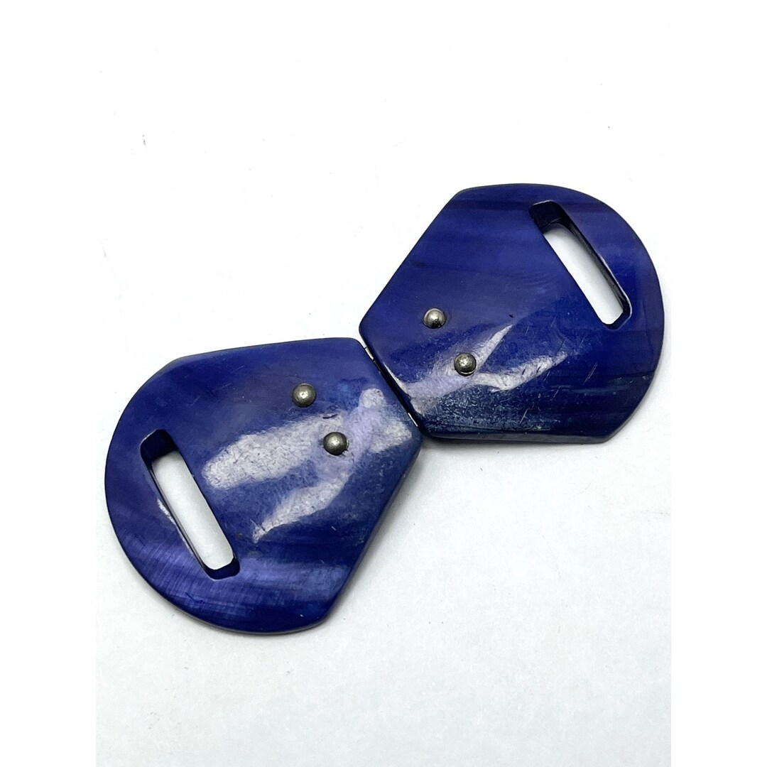 Vintage Blue Interlocking Belt Buckle - Etsy