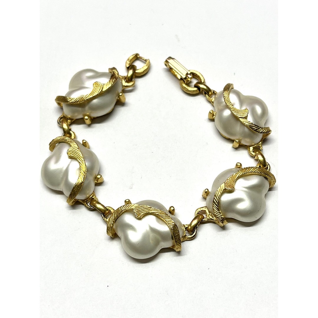 Vintage Judy Lee Pearl Bracelet - Etsy