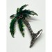 Vintage Enamel Rhinestone Palm Tree Brooch Pin - Etsy