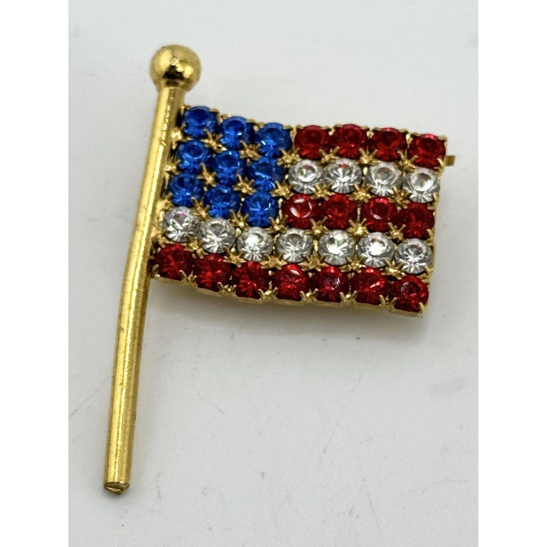Vintage USA American Flag Pin Brooch - Etsy