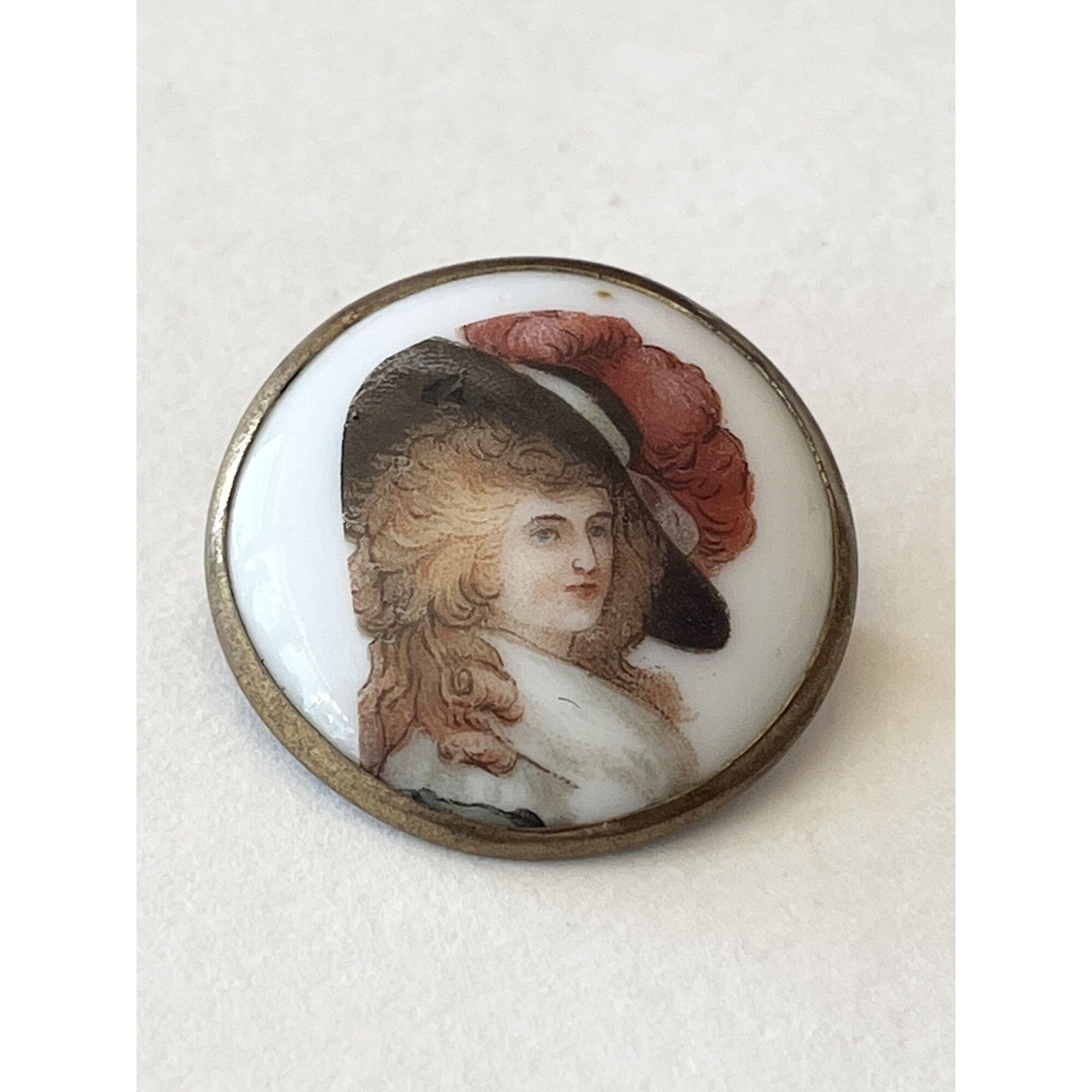 Antique Estate Porcelain Portrait Brooch Pin - Etsy