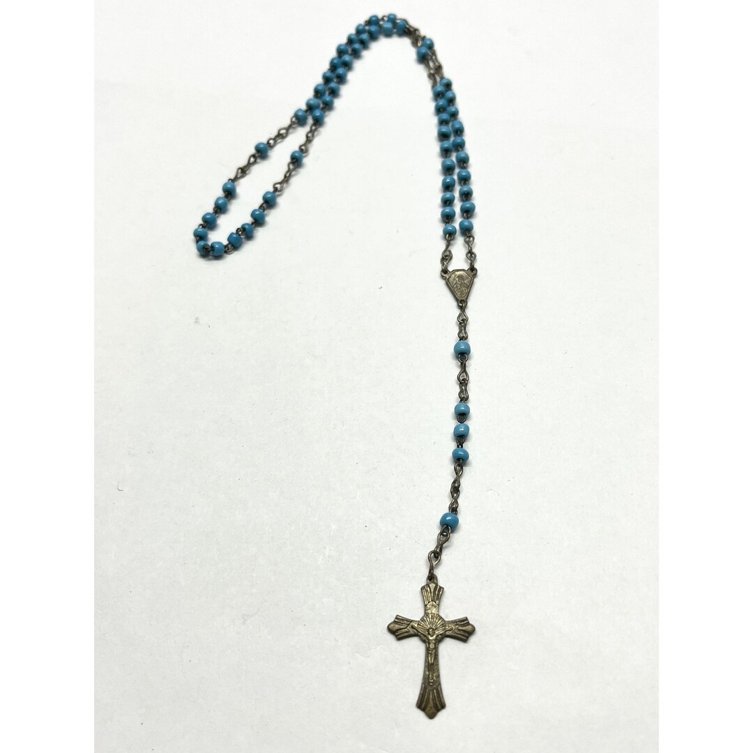 Vintage Chaplet Mini Short Rosary Blue - Etsy
