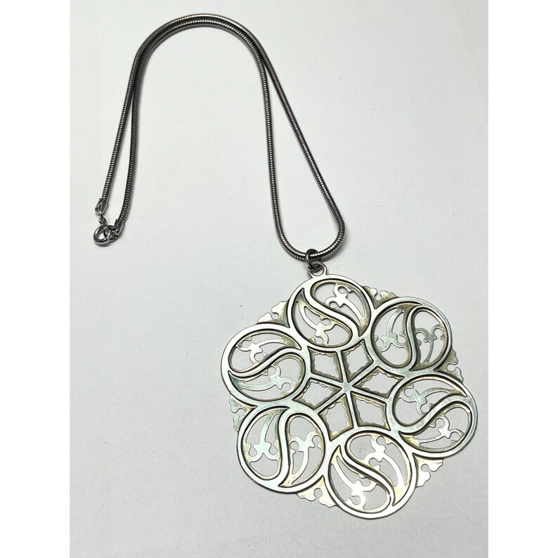 Vintage MMA Silver Pendant Necklace - Etsy