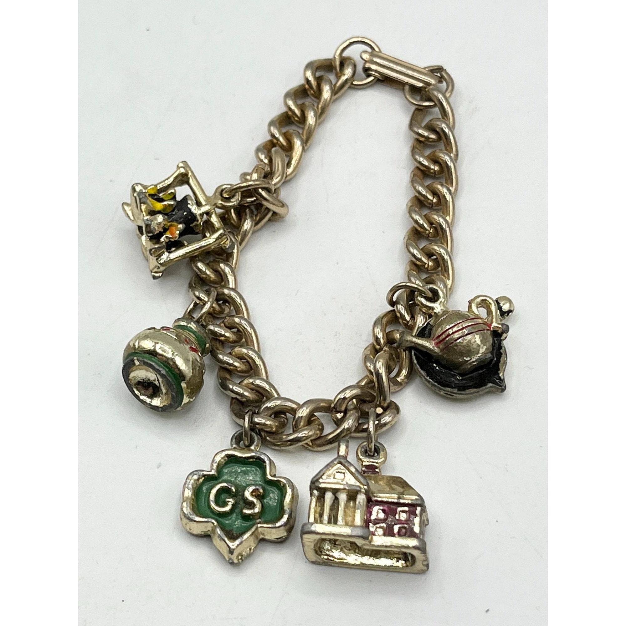 Vintage Girl Scout Charm Bracelet - Etsy
