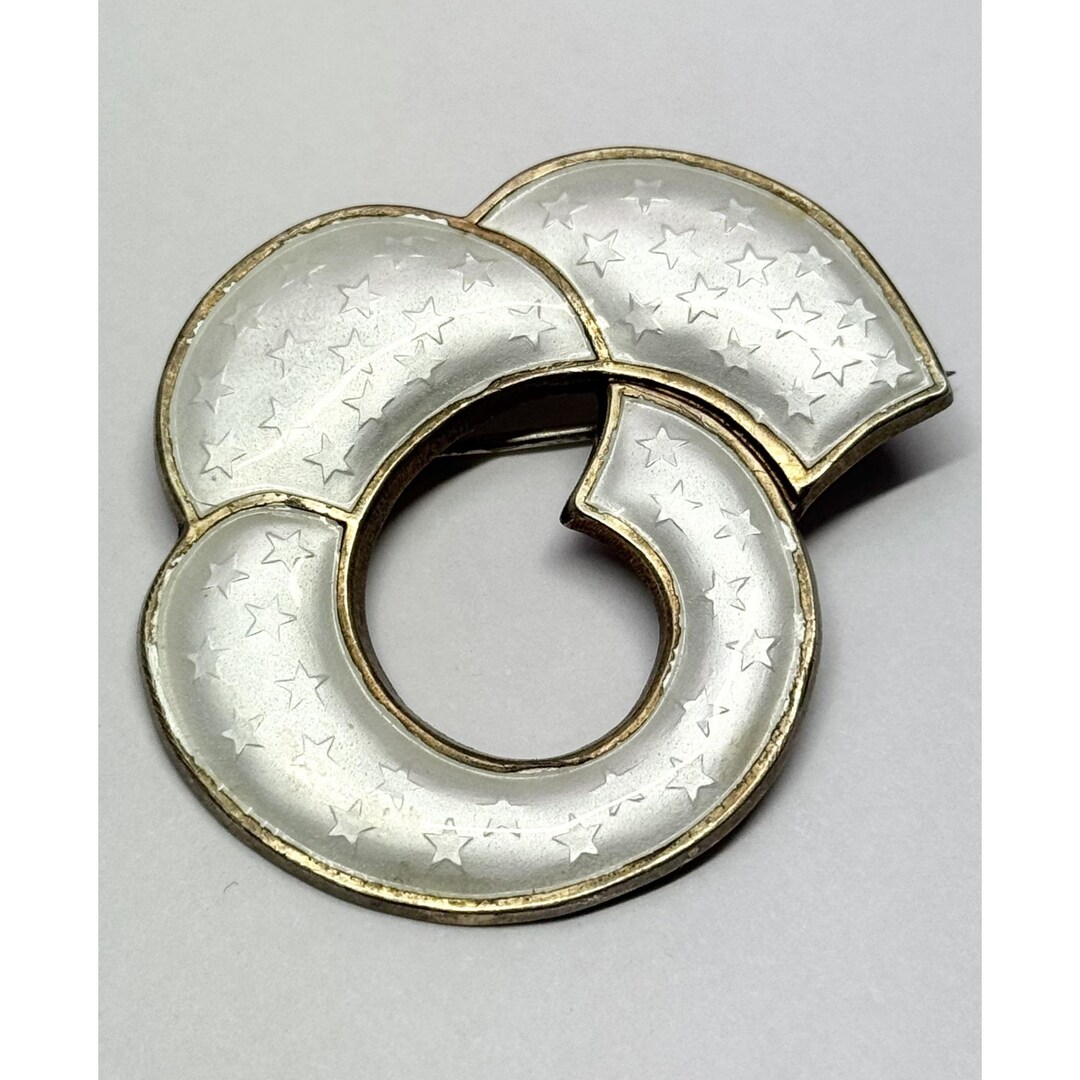 J Tostrup of Oslo Norway Mid Century Sterling Silver Enamel Brooch Pin ...