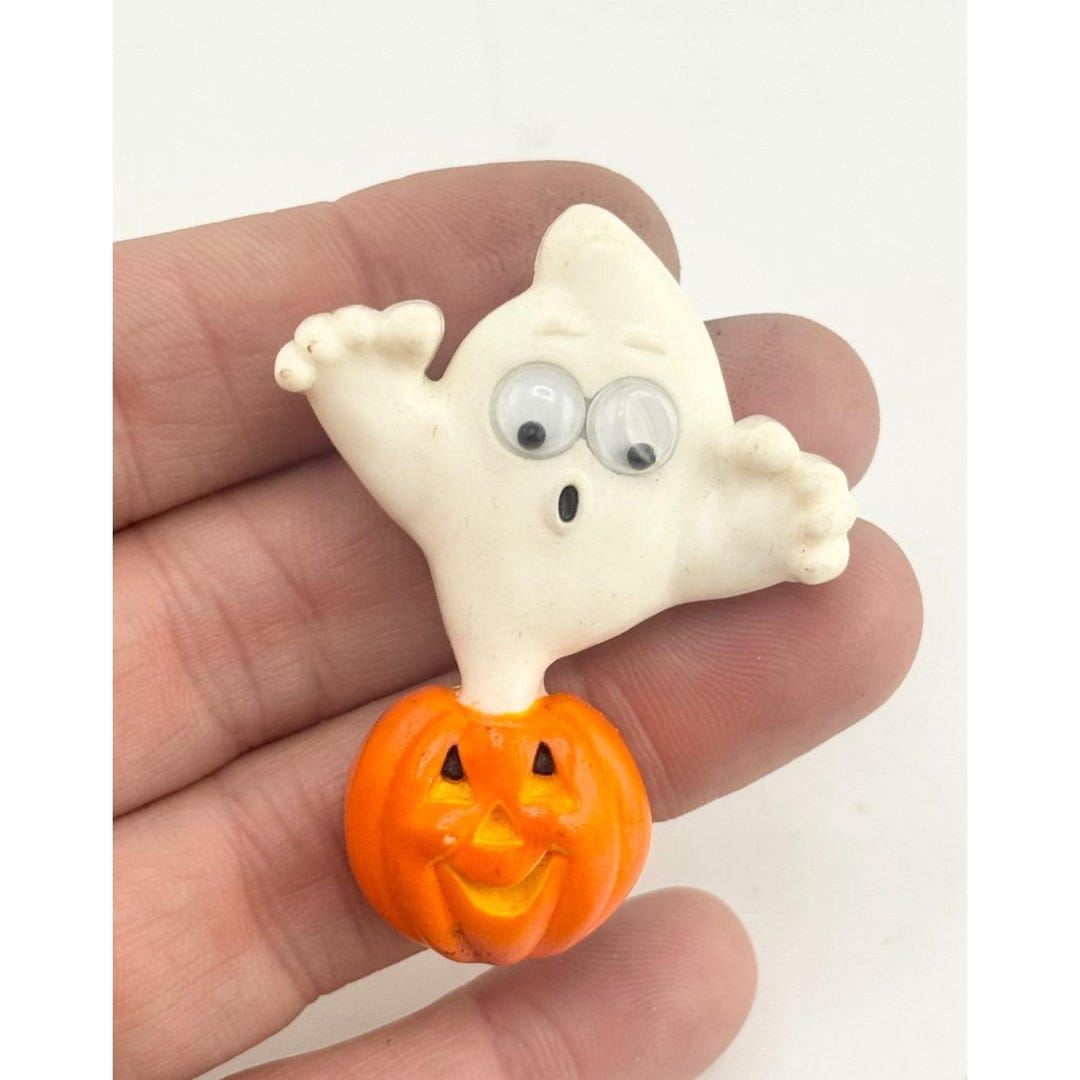Vintage Hallmark Google Eye Ghost Pumpkin Halloween Brooch Pin - Etsy