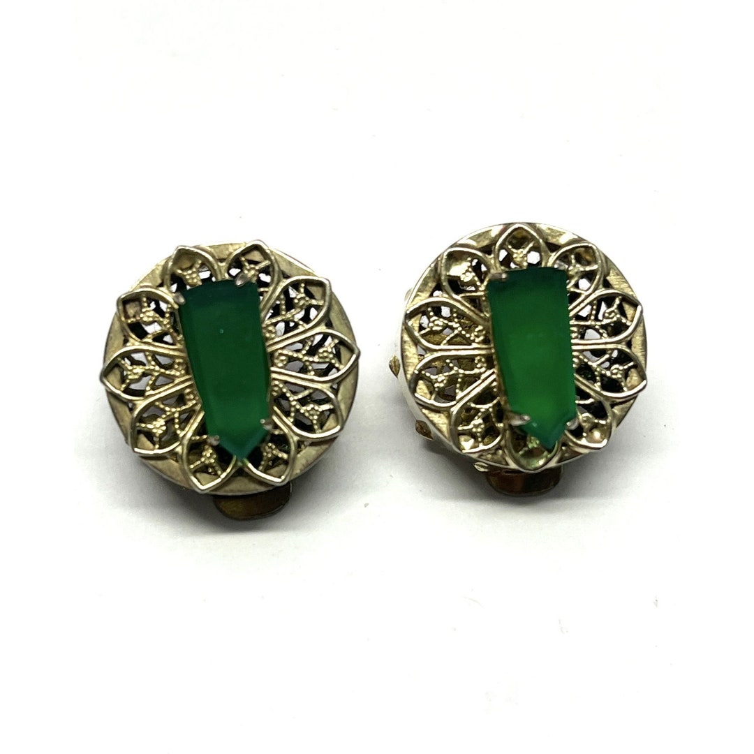 Vintage Kafin Clip on Earrings - Etsy