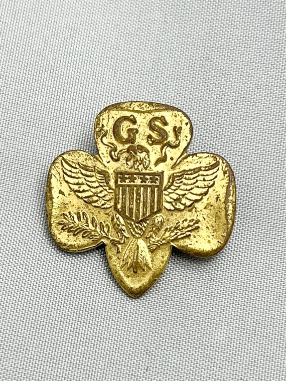 Vintage GS Girl Scout Brownie Eagle Pin - Gem