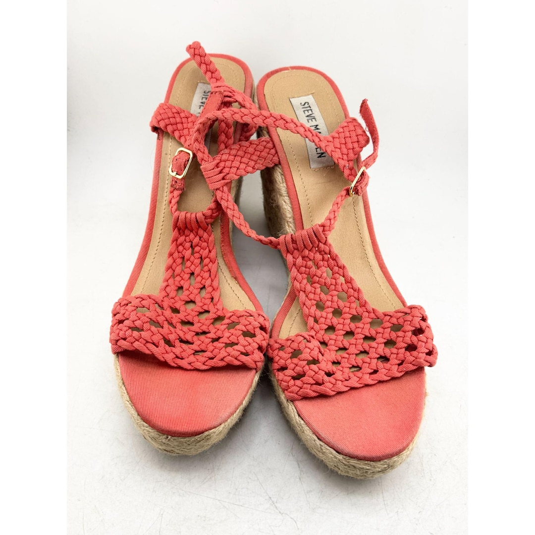 Steve Madden Mango Coral Platform Wedge Espadrille Sandals Size 10 - Etsy