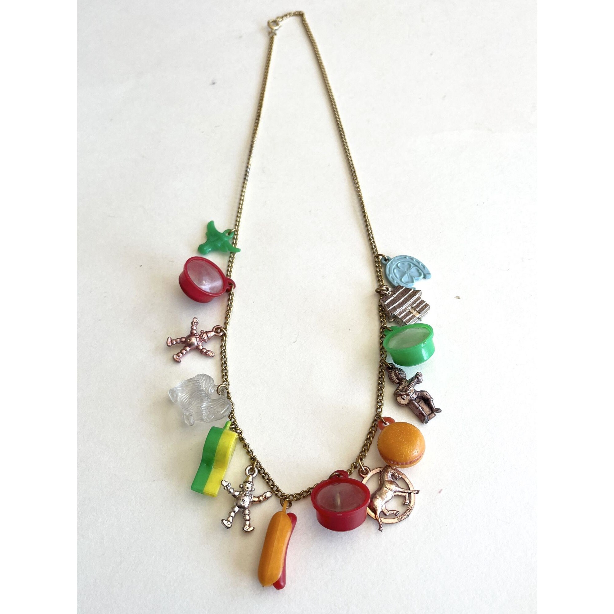 Vintage Plastic Charm Necklace - Etsy