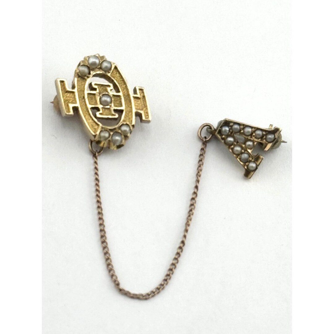 Vintage 14k Seed Pearl Fraternity Badge Chapter Guard Pin - Etsy