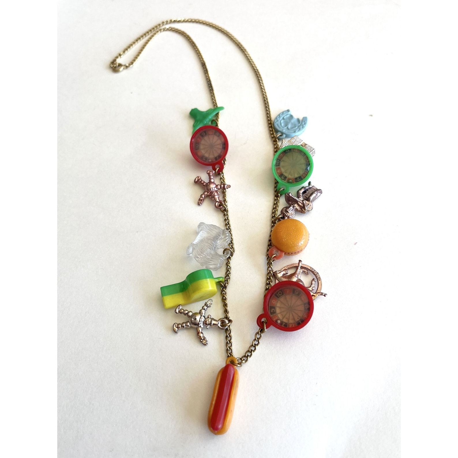 Vintage Plastic Charm Necklace - Etsy