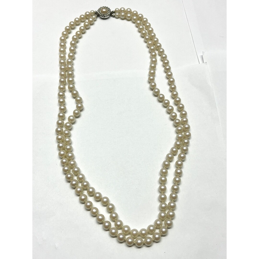 Vintage Japan Double Pearl Strand Necklace - Etsy