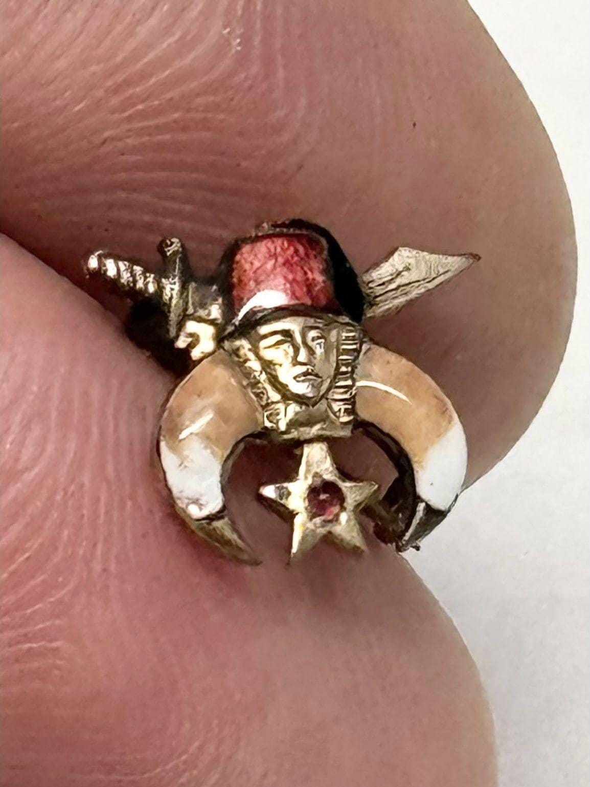 10 Kt Gold Estate Masonic Enamel Jewel Pin - Etsy