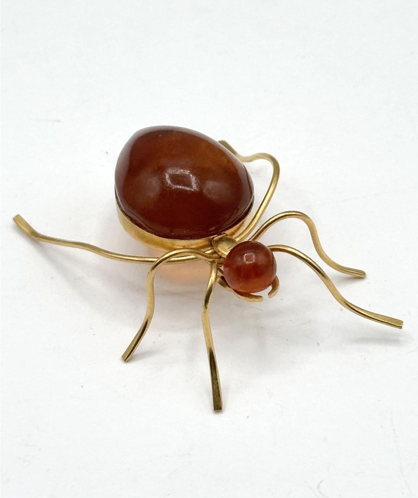 Vintage Amber Stone Spider Bug Insect Brooch Pin - Etsy