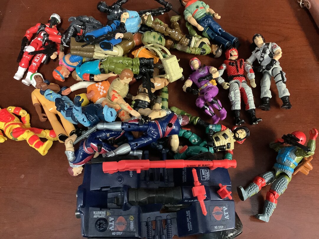 Vintage Large Lot of GI Joe Action Figures With Accessories and Cobra ...