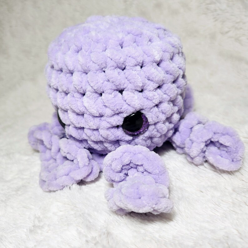 Purple Crochet Octo Plushie 7.5-inches Tall Handmade Amigurumi Octopus ...