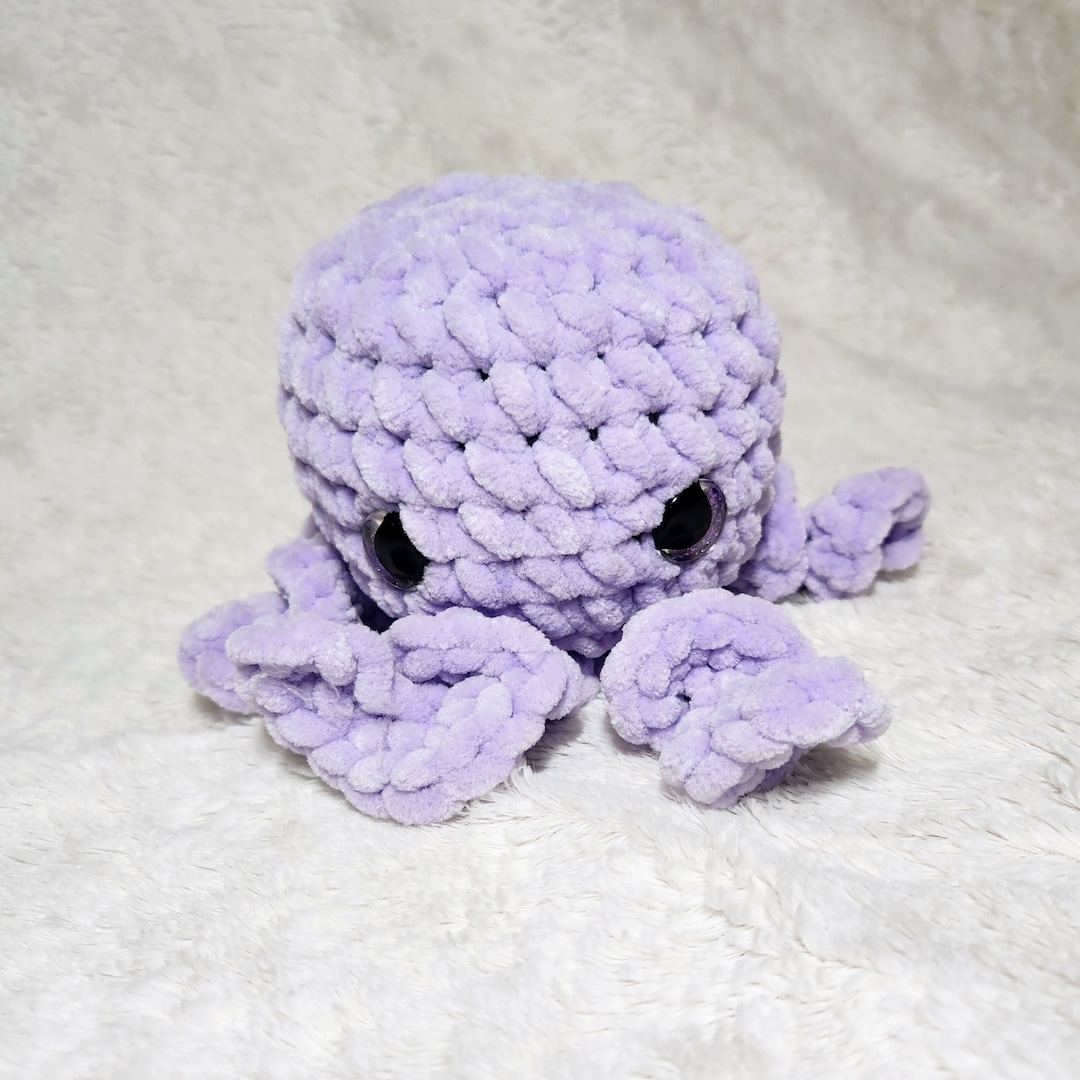 Purple Crochet Octo Plushie 7.5-inches Tall Handmade Amigurumi Octopus ...
