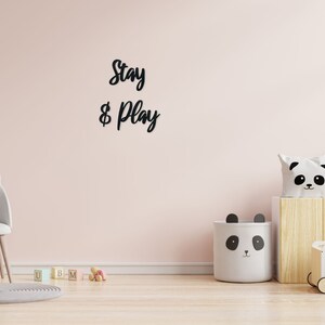 Stay and Play, Wood Playroom Sign, Playroom Wall Sign, Toy Room Wall ...