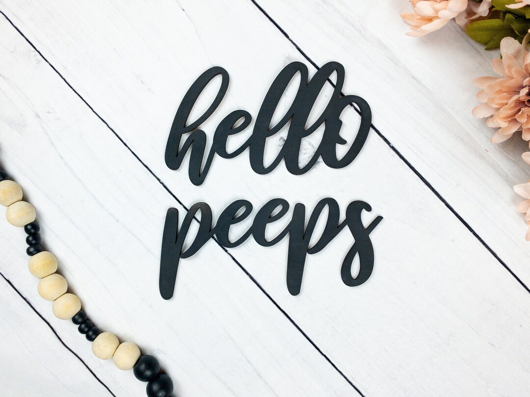 Hello Peeps, Wood Easter Decor, Bunny Easter Decor, Welcome Spring Sign ...