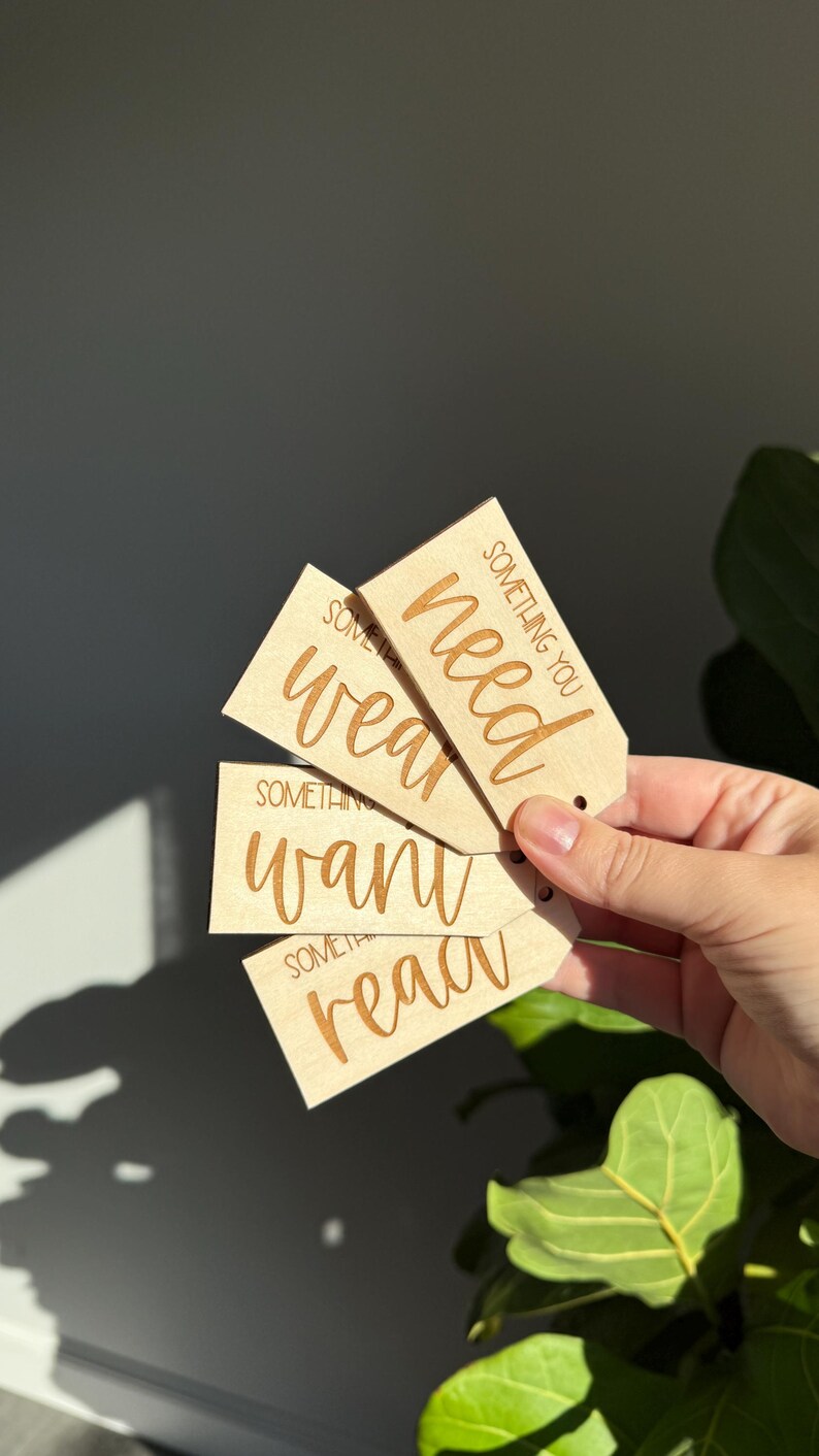 Something You Wear Need Want Read Tags, Wood Christmas Gift Tags ...