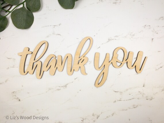 Thank You Wood Sign Thank You Wedding Sign Thank You Card | Etsy