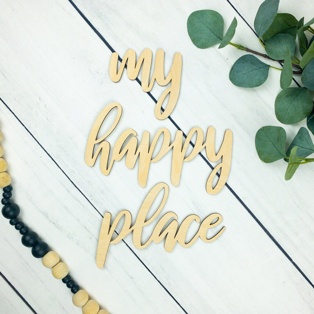 My Happy Place Sign, Modern Farmhouse Wall Decor, Farmhouse Style Signs ...