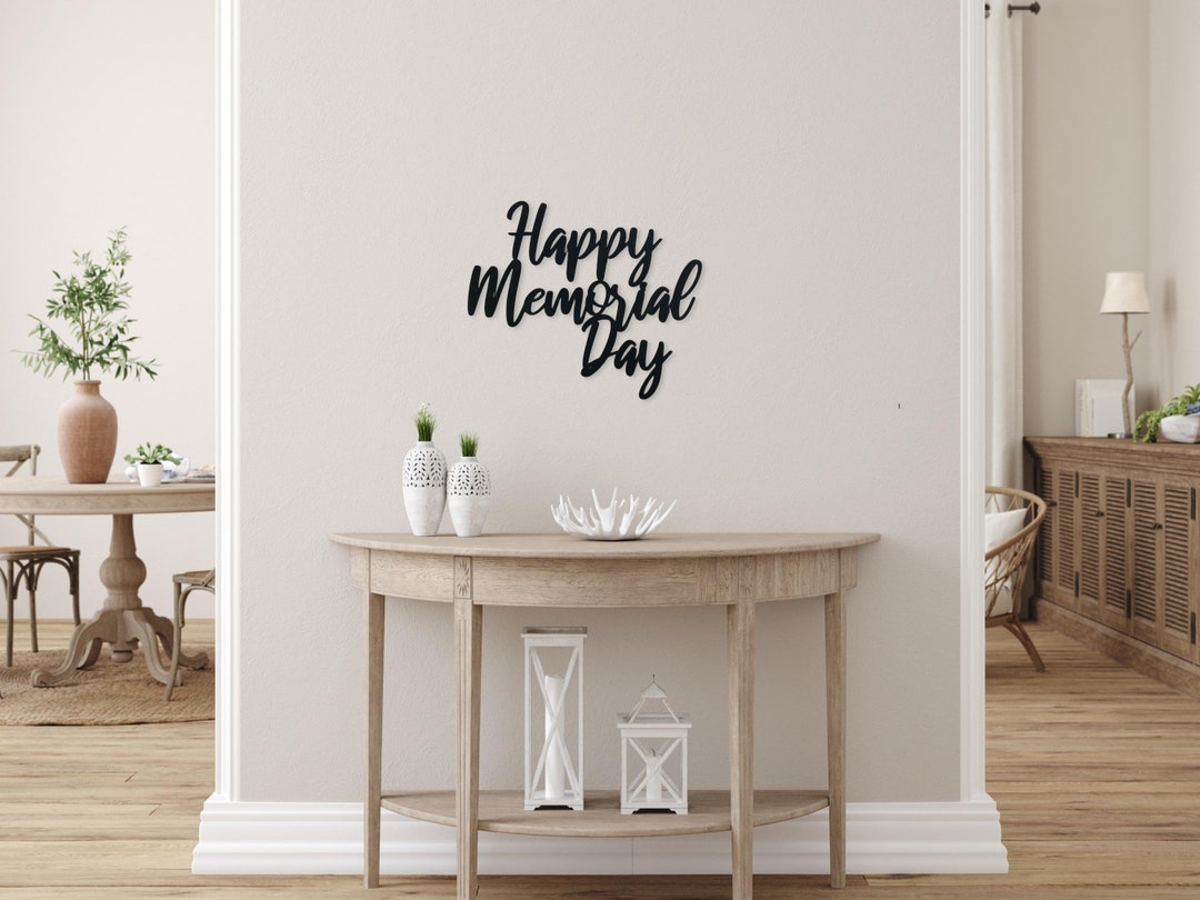 Happy Memorial Day Sign Memorial Day Decor Summer Wreath - Etsy