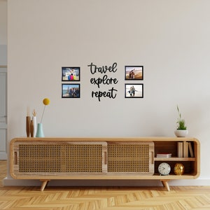 Wood Gallery Wall Sign, Travel Explore Repeat, RV Camper Wall Decor ...