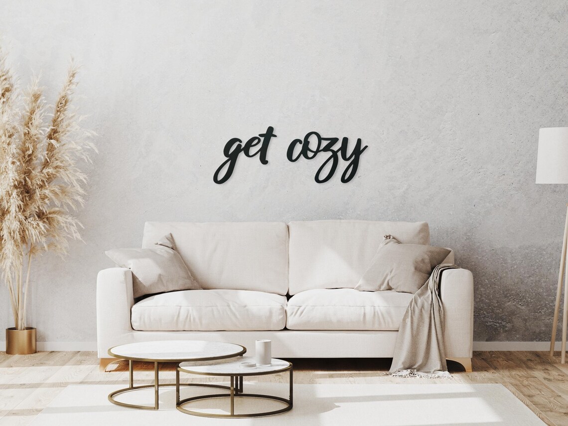 Get Cozy Sign Above Bed Decor Guest Bedroom Signs Get Cozy | Etsy