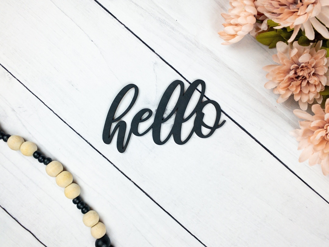 Wooden Hello Sign, Hello Wreath Sign, Wood Word Cutouts, DIY Hello Sign ...