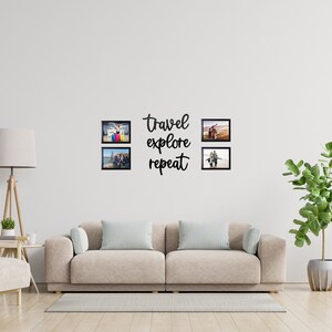 Wood Gallery Wall Sign, Travel Explore Repeat, RV Camper Wall Decor ...