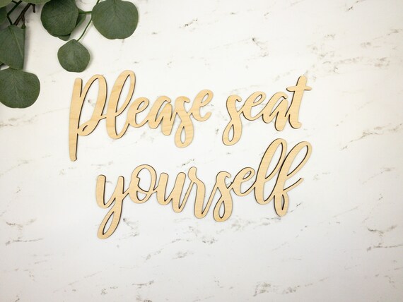 Please Seat Yourself Sign Restroom Wood Sign Funny Bathroom | Etsy