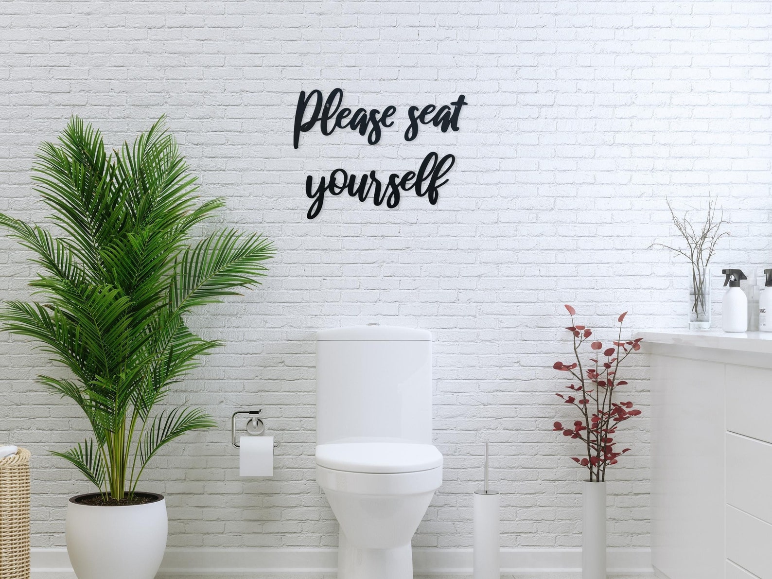 Please Seat Yourself Sign Restroom Wood Sign Funny Bathroom - Etsy