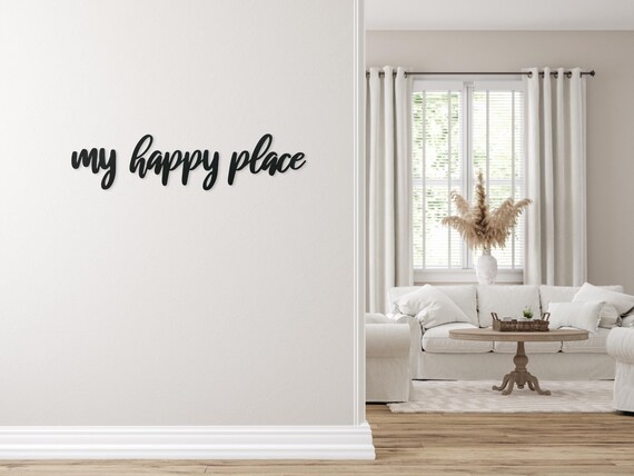 My Happy Place Sign Modern Farmhouse Wall Decor Farmhouse - Etsy