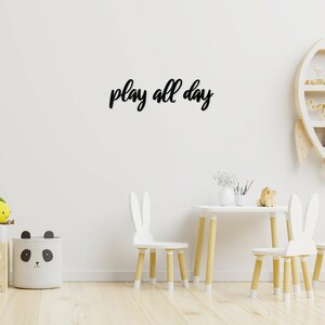 Play All Day Sign, Playroom Wood Sign, Toy Room Decor, Daycare Wall ...