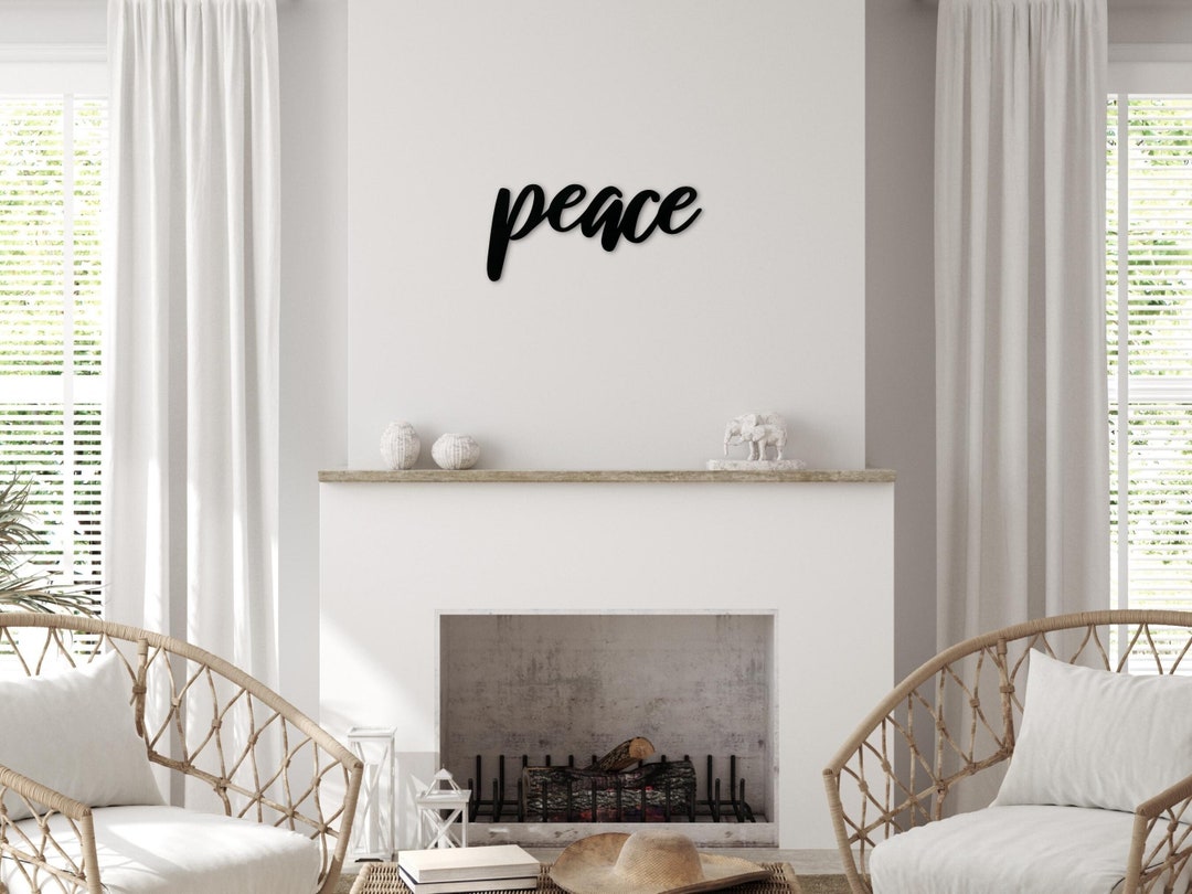 Peace Wood Sign Wood Word Cutouts Christmas Wreath Signs - Etsy
